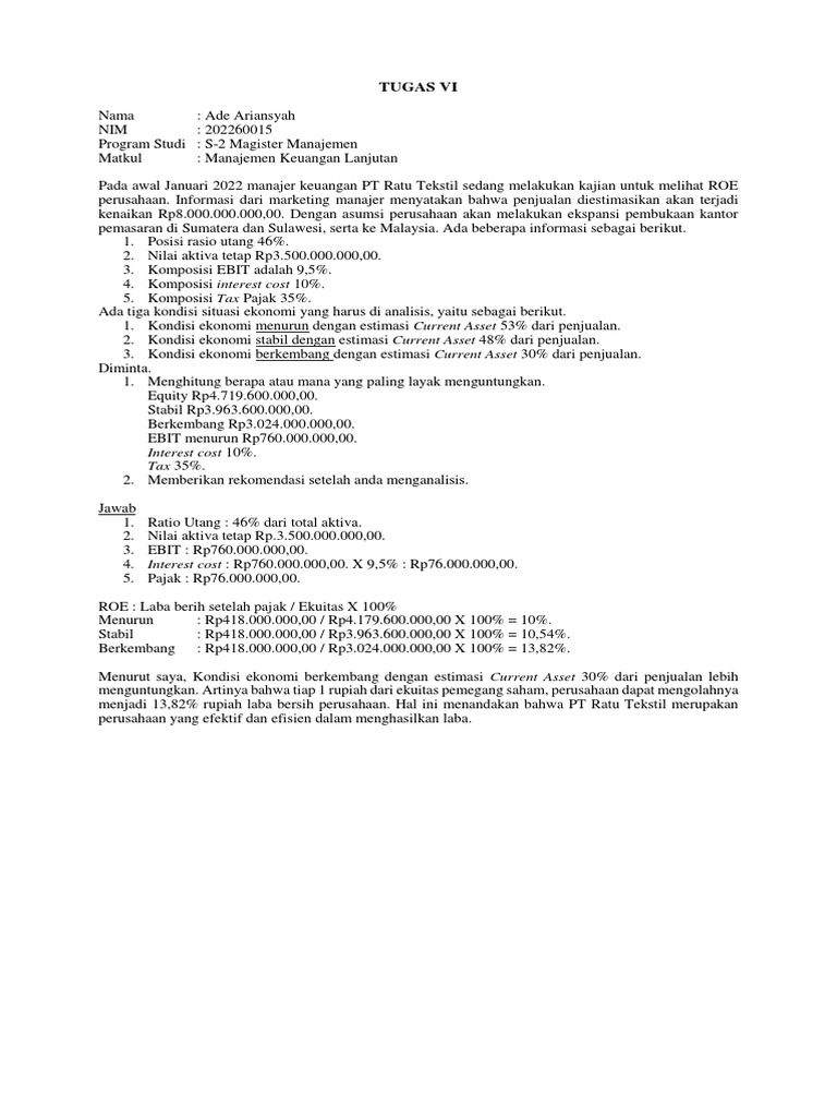 Stiebp S2 - Tugas Vi - Ade Ariansyah - 202260015 3-12-2022 | PDF