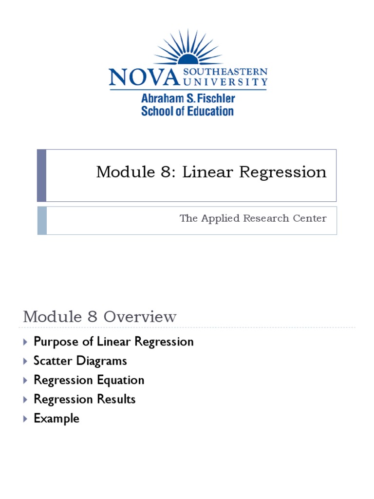 Module 8 Linear Regression | PDF | Regression Analysis | Scatter Plot Module 8 Linear Regression | PDF | Regression Analysis | Scatter Plot