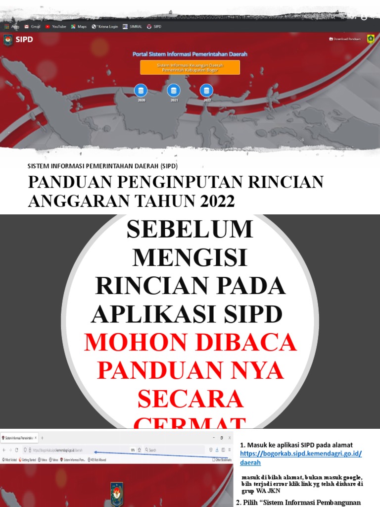 Panduan Penginputan Sipd-Rincian Anggaran Tahun 2022 (Puskesmas) | PDF
