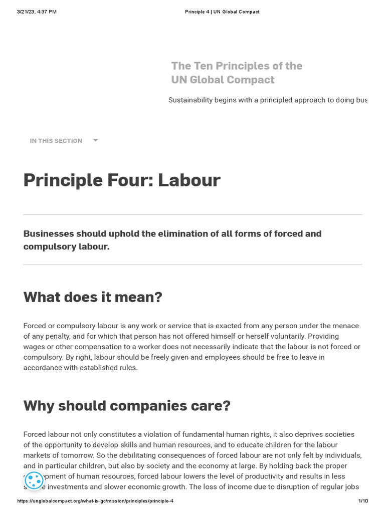 Principle 4 - UN Global Compact | PDF