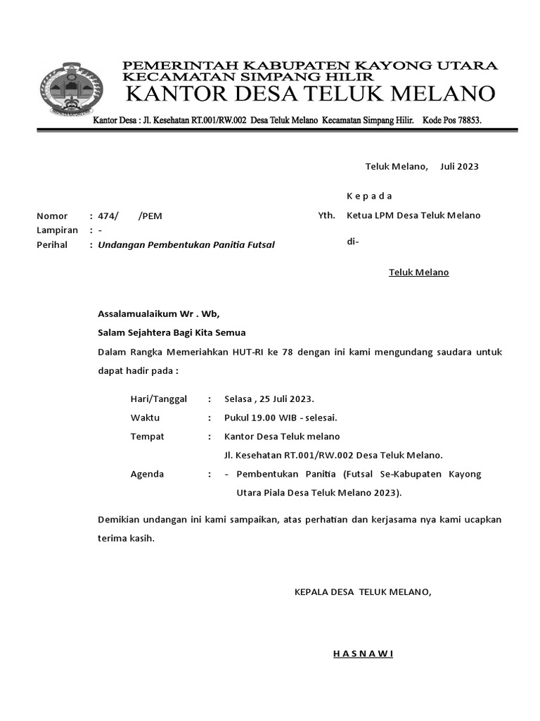 Undangan Futsal | PDF