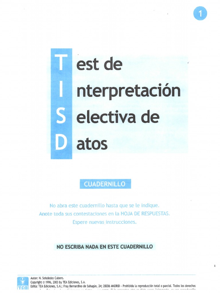Instrucciones TISD | PDF