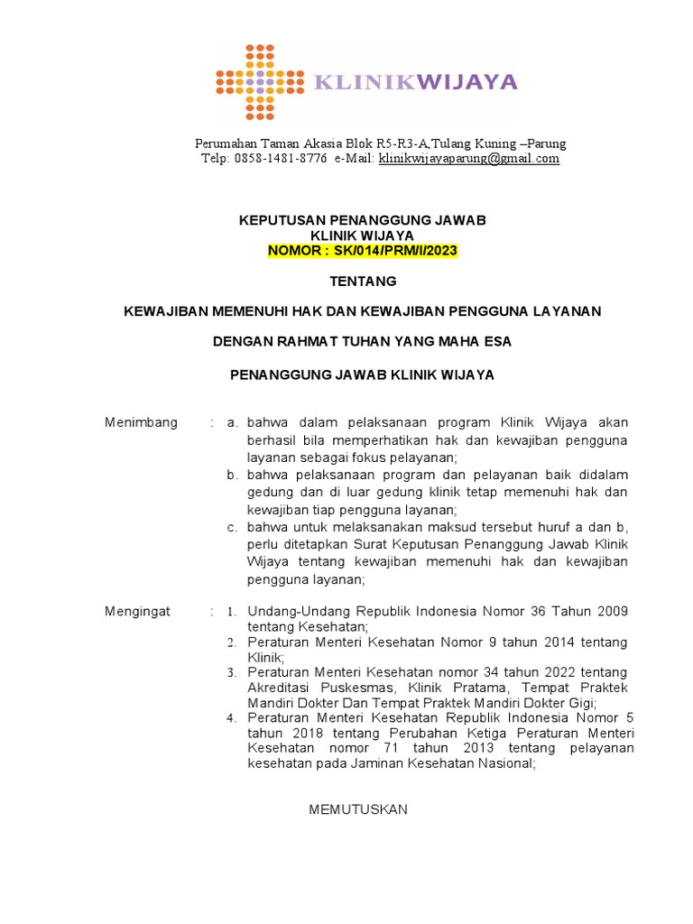 Akre Rika Ameelia PKP 3.1.1.1 SK 014. Hak Dan Kewajiban | PDF