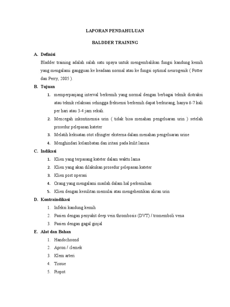 Bladder Training | PDF