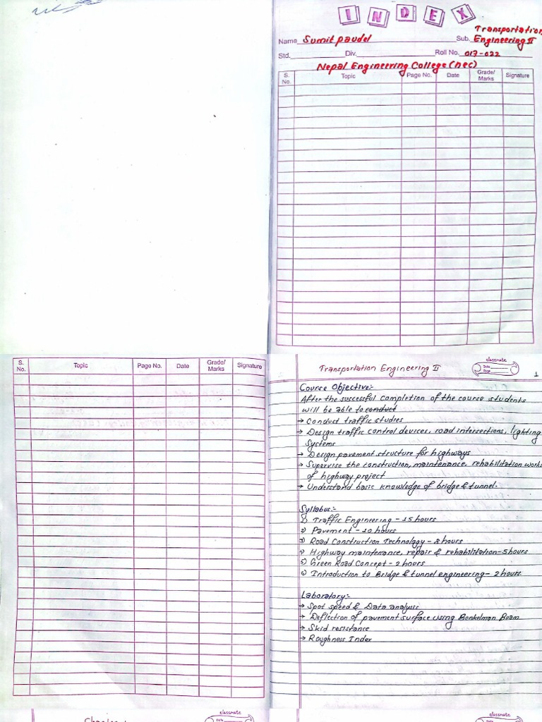 Notes On Transportation Engineering II by Sumit Paudel | PDF