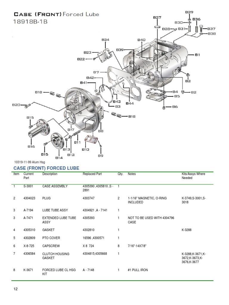 RTLO- 18918B Case (Front - Forced Lube) | PDF