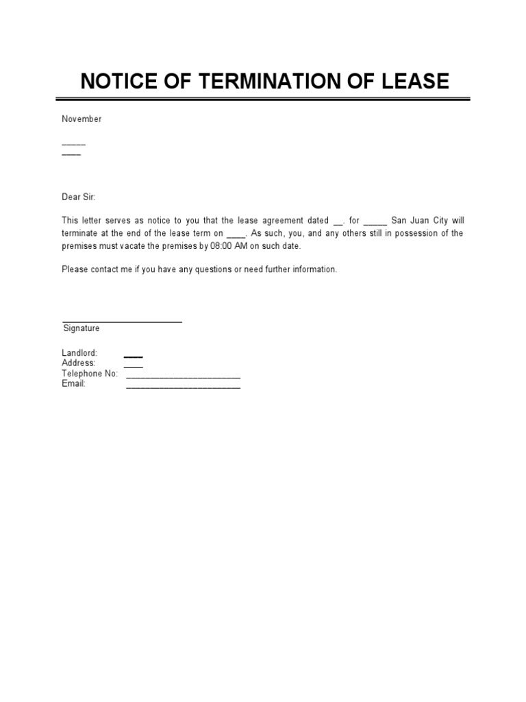Tenant Lease Termination Letter | PDF