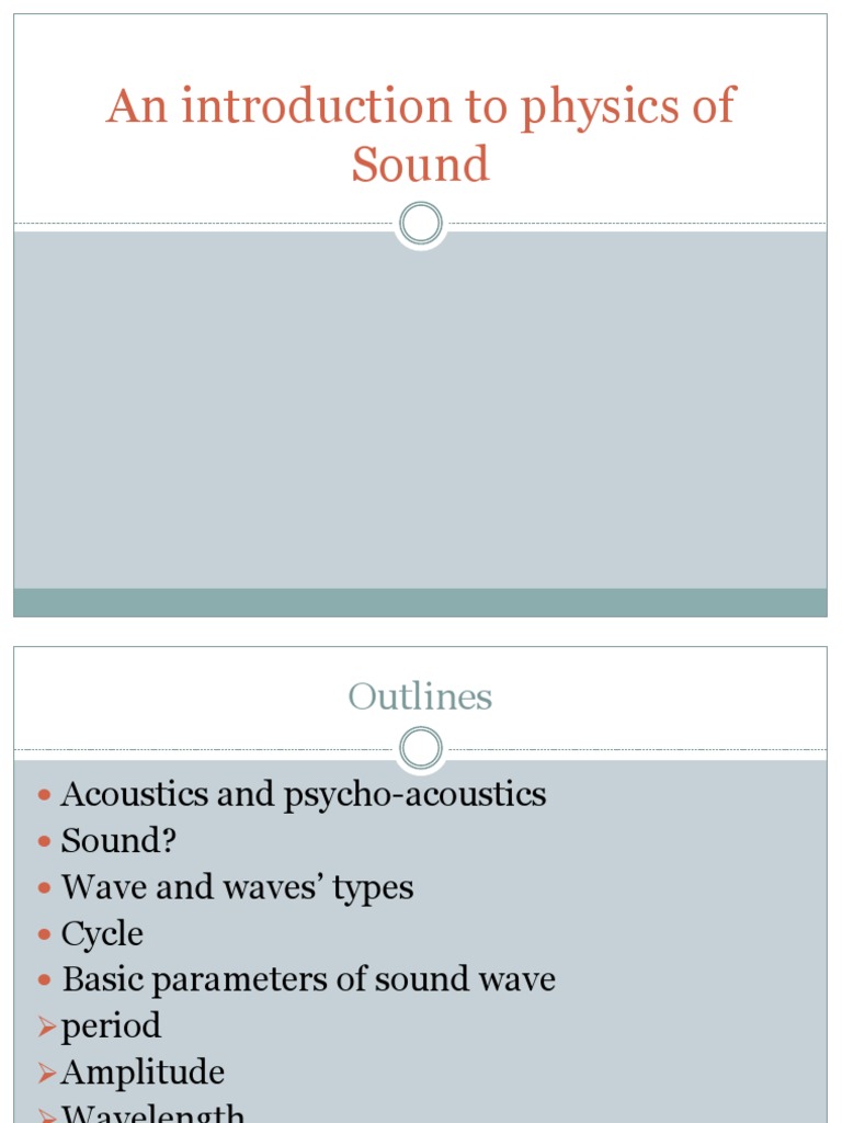 Introduction To Physics of Sound | PDF