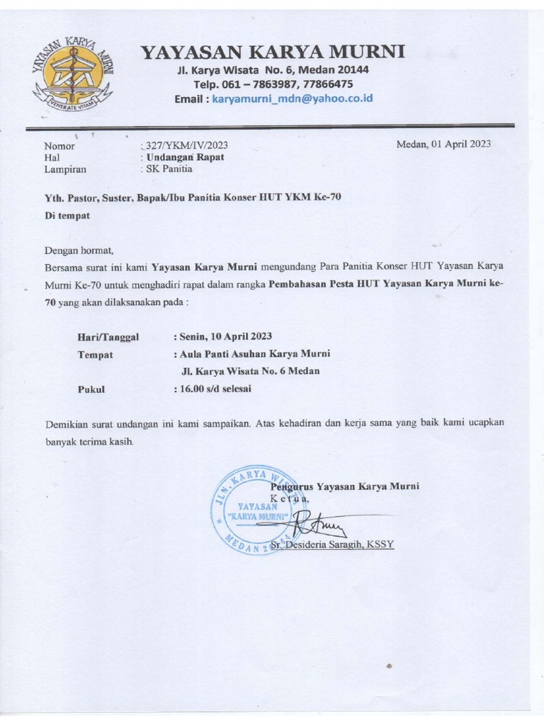 Undangan Rapat Konser | PDF