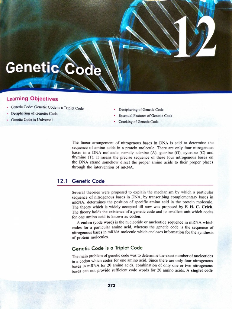 Genetic Code | PDF | Genetic Code | Nucleic Acid Sequence