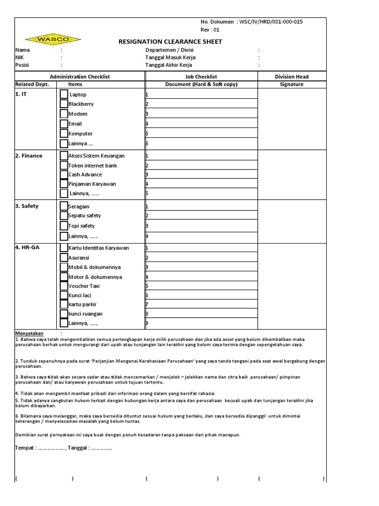 Resignation Clearance | PDF