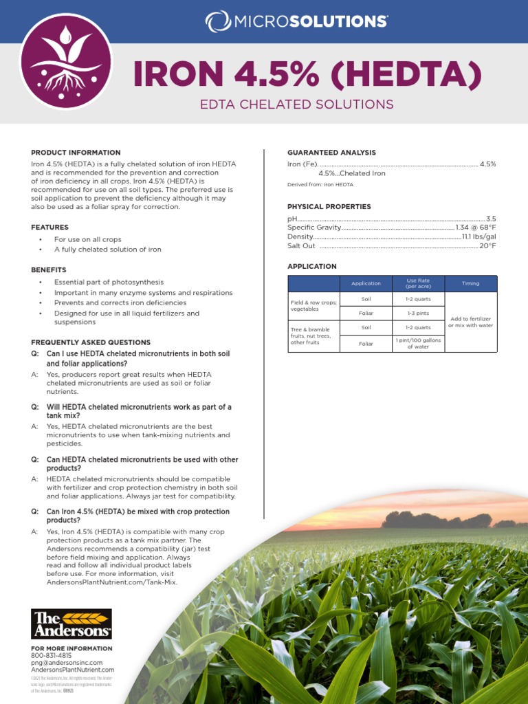 Iron HEDTA Chelated Solution Guide | PDF