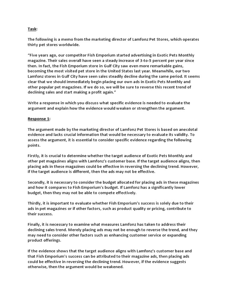 AWA - Argument Sample | PDF