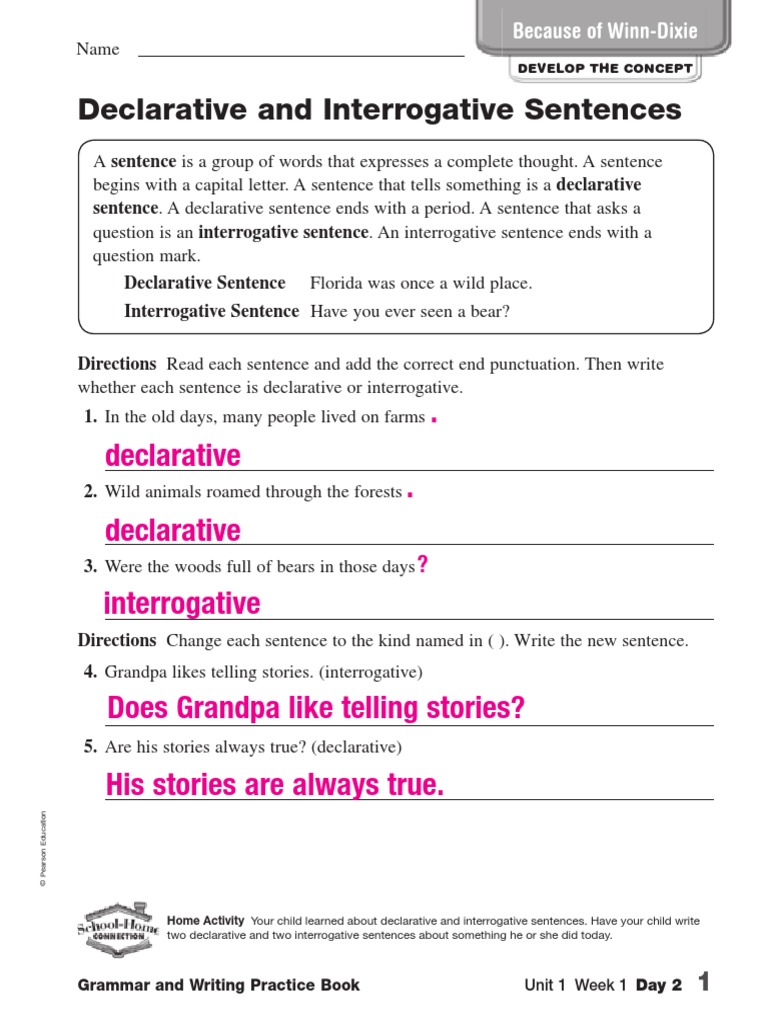 Interrogative and Declarative Sentences | PDF | Question | Sentence ...