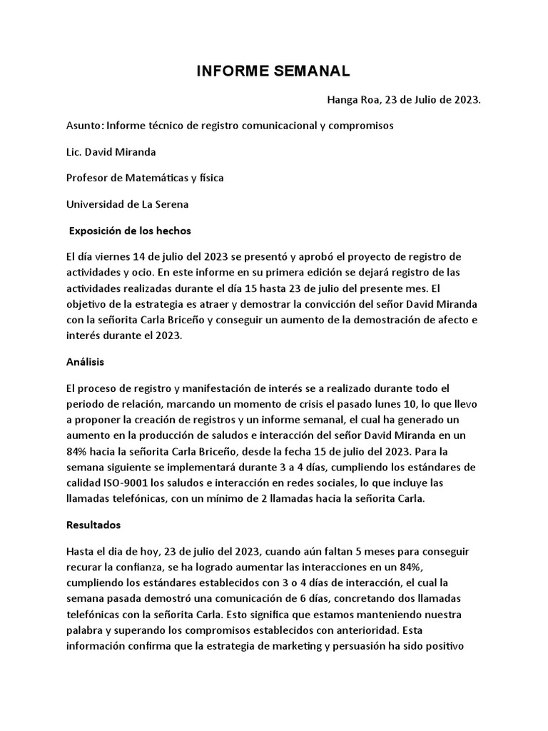 Modelo Informe Tecnico | PDF