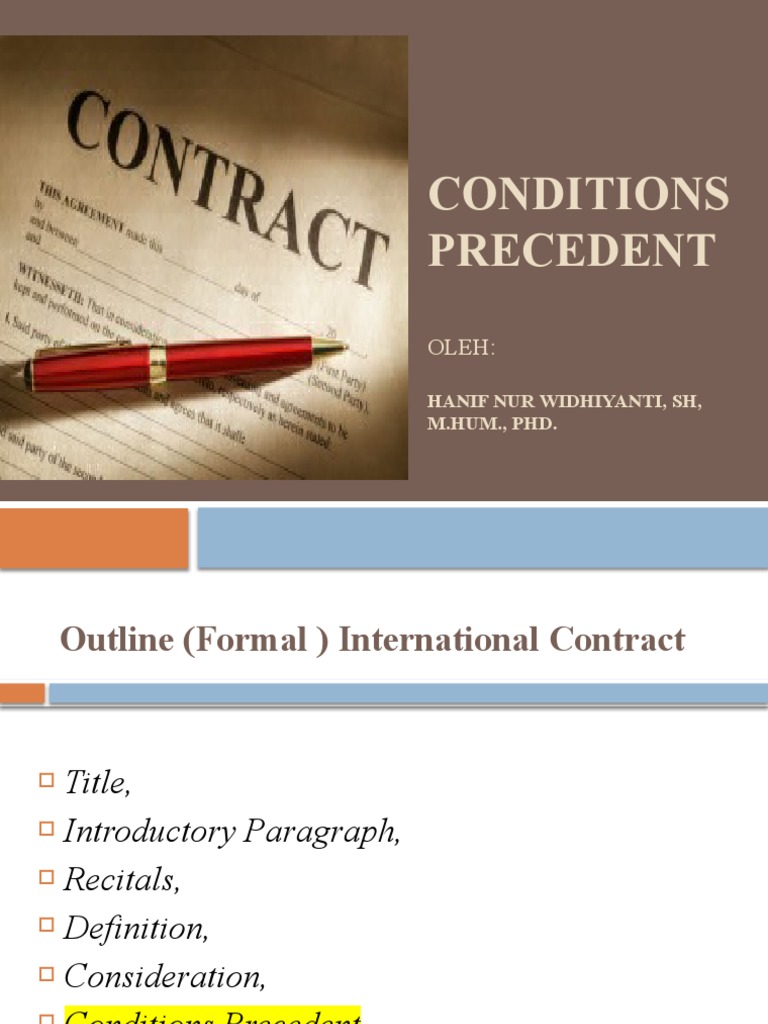 Conditions Precedent | PDF