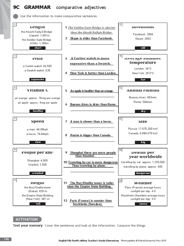 Exercise 9c Grammar-Basic 3 | PDF