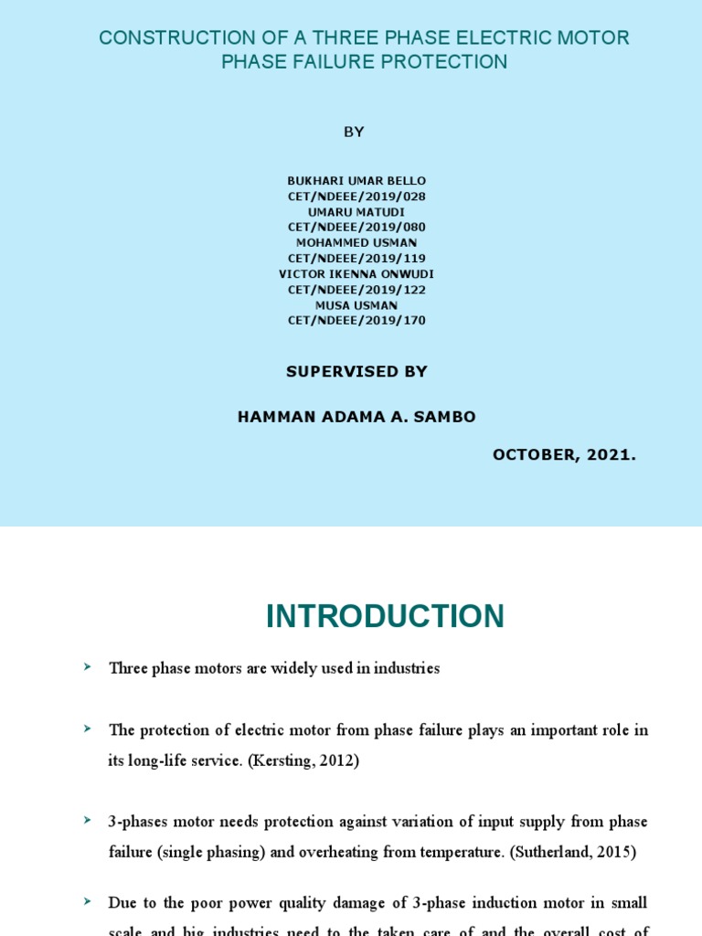 3 Phase Phase Failure Motor Protection2 Pdf