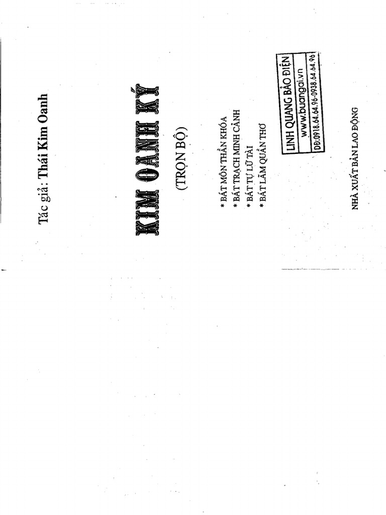 Kim Oanh Ký Trọn Bộ (NXB Lao Động 2008) - Thái Kim Oanh, 578 Trang | PDF