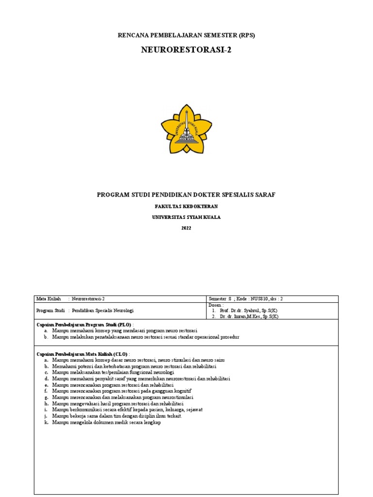 RPS NUS810 Neurorestorasi-2 | PDF