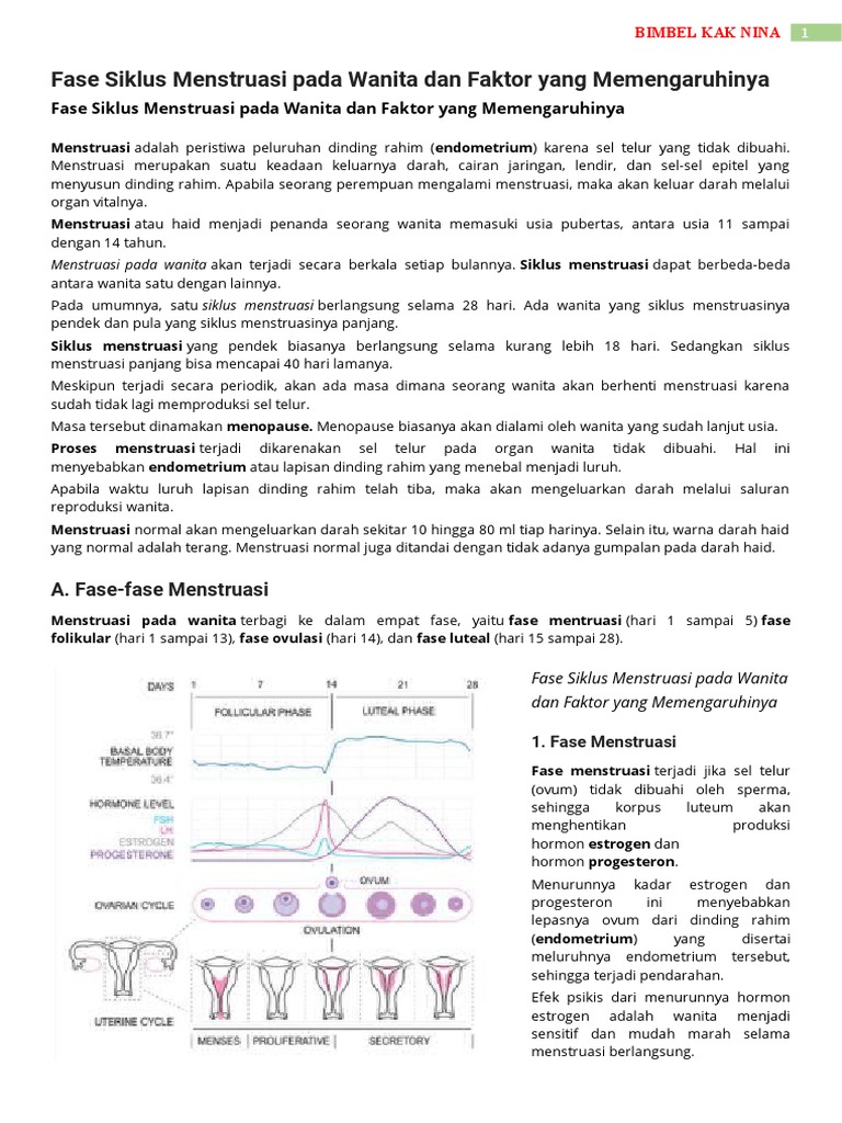 Fase Siklus Menstruasi Wanita | PDF