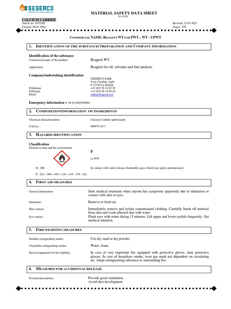 MSDS Reagent WT - 9200 | PDF