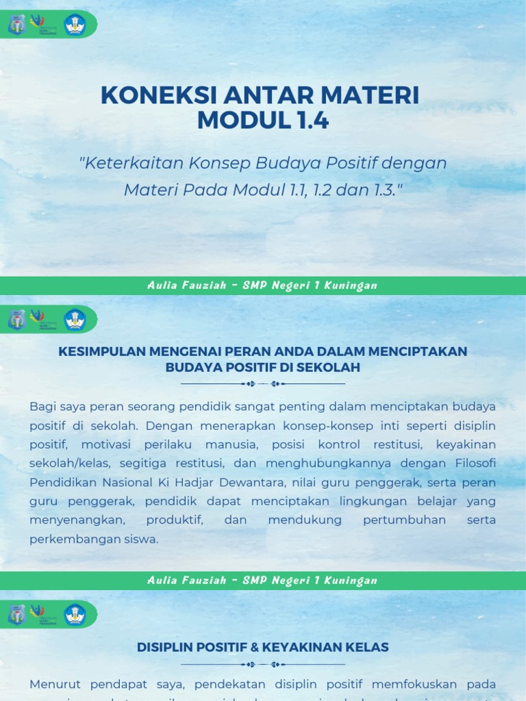 Koneksi Antar Materi _ Modul 1.4 _ Aulia Fauziah | PDF