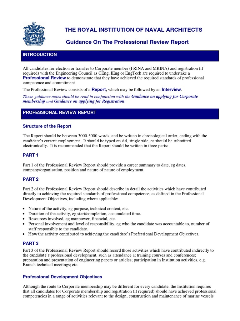Guidance On The Professional Review Report | PDF | Business