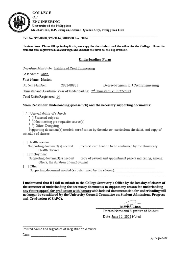 Underloading Form Less Than 15 Units Load | PDF | Educational Stages ... Underloading Form Less Than 15 Units Load | PDF | Educational Stages ...
