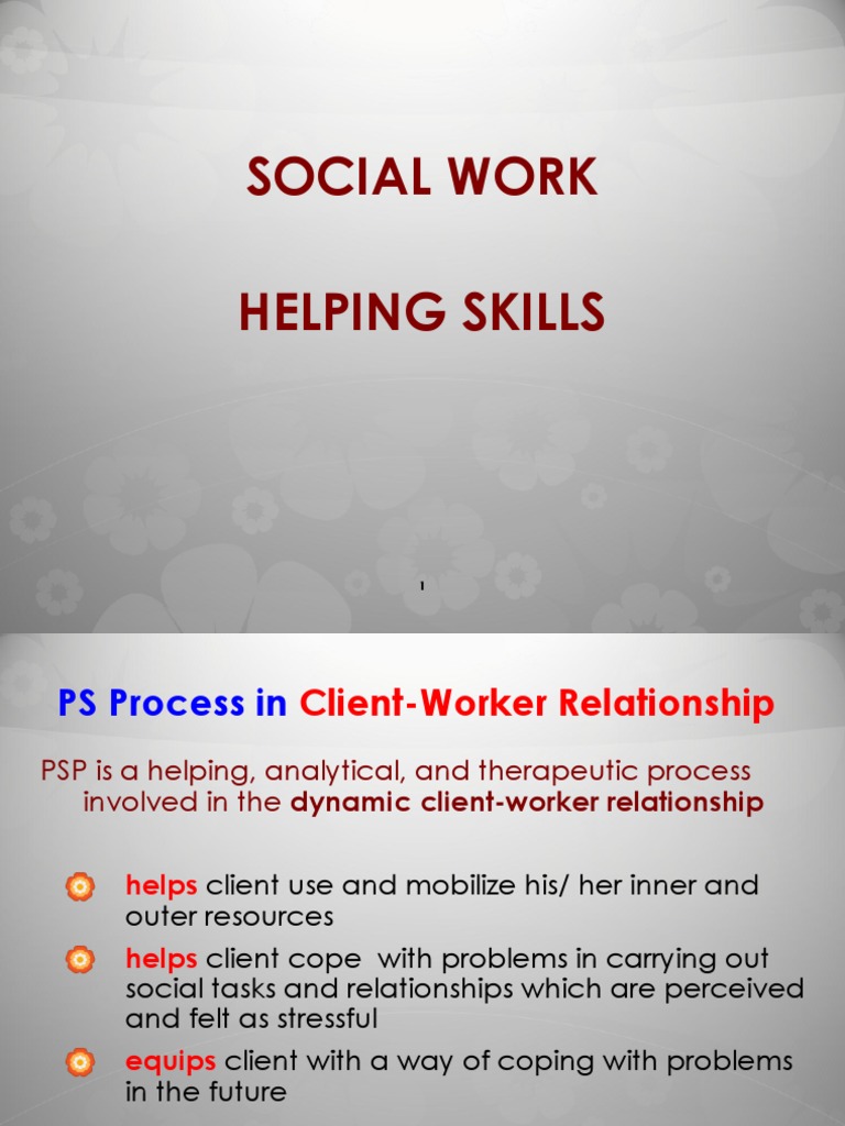 SW helping skills .ppt | PDF