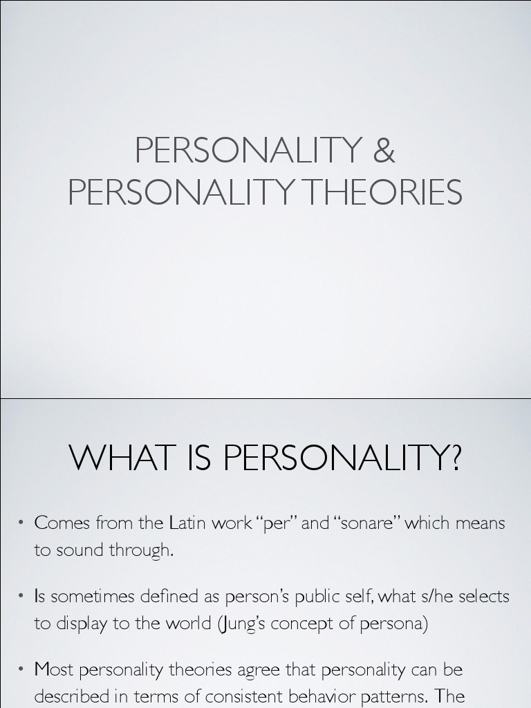 Personality Personality Theories | PDF | Career & Growth