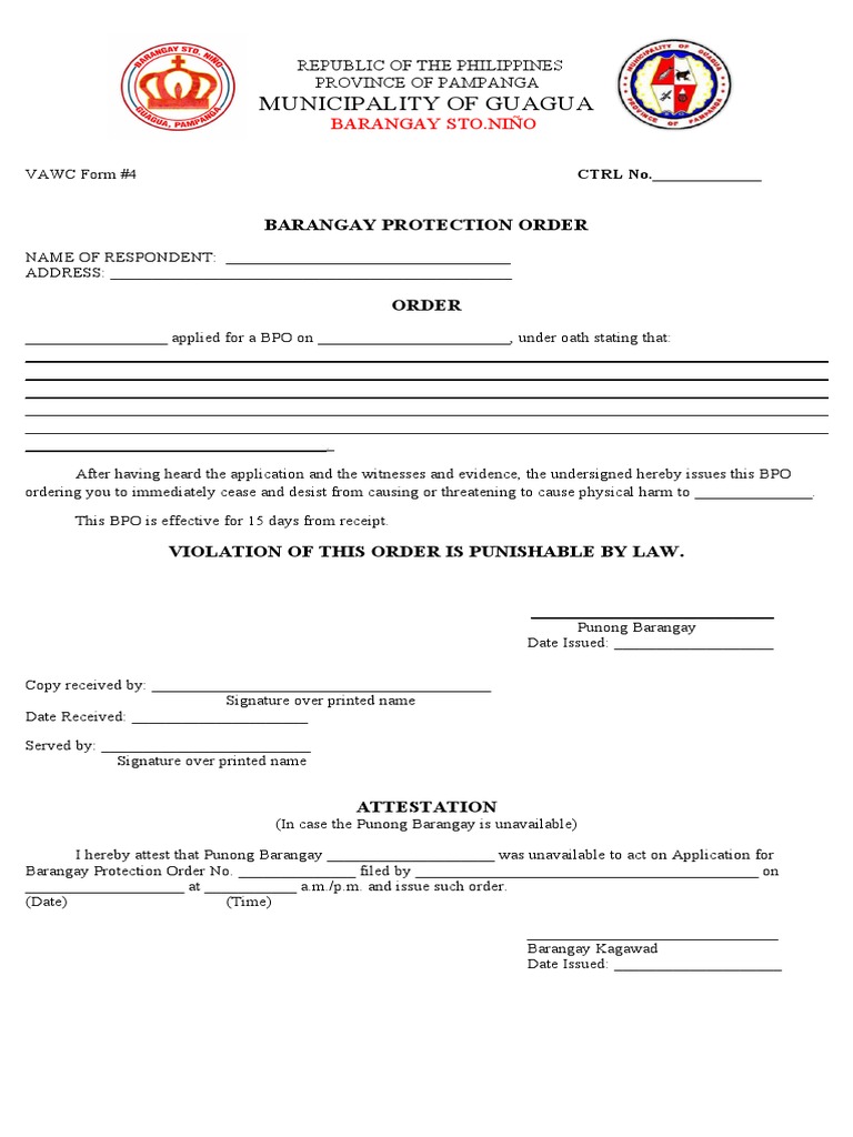 Barangay Protection Order | PDF
