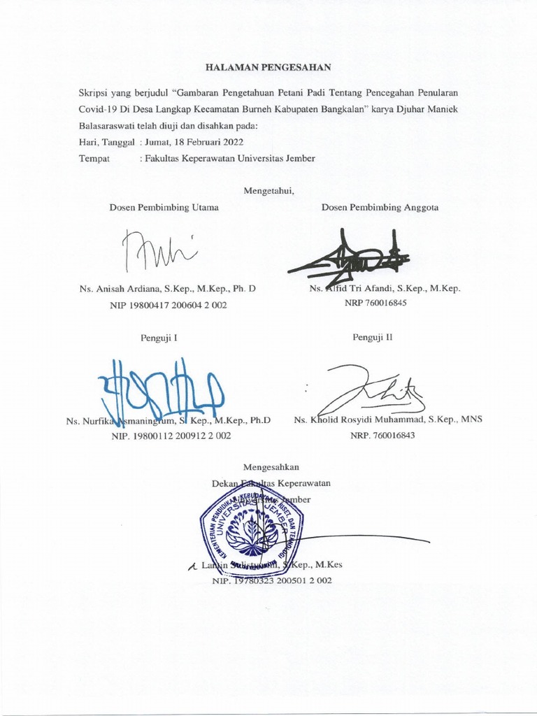 Lembar Pengesahan Djuhar | PDF