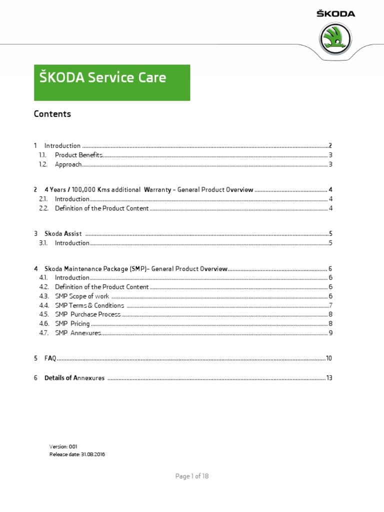 ŠKODA Service Care Overview and Benefits | PDF | Technology & Engineering