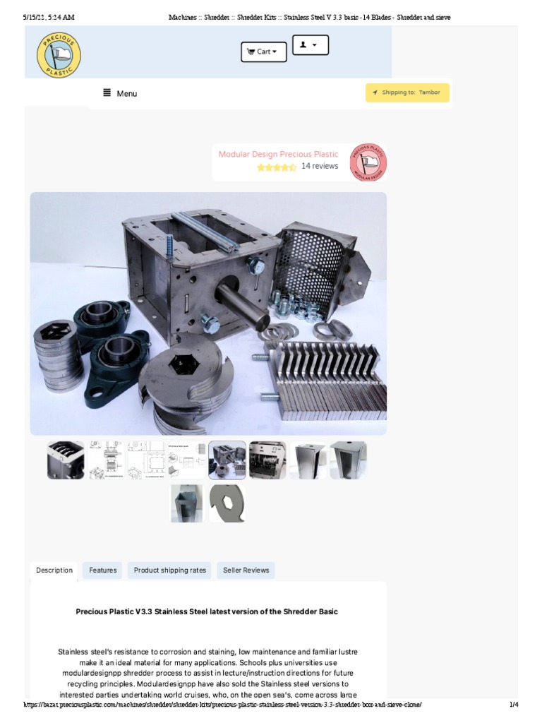 Machines - Shredder - Shredder Kits - Stainless Steel V 3.3 Basic - 14 Blades - Shredder and ...