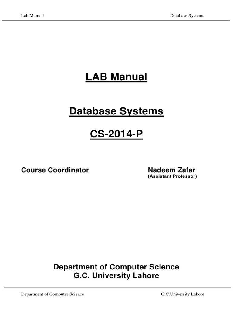 DBS LAB Manual Updated | PDF