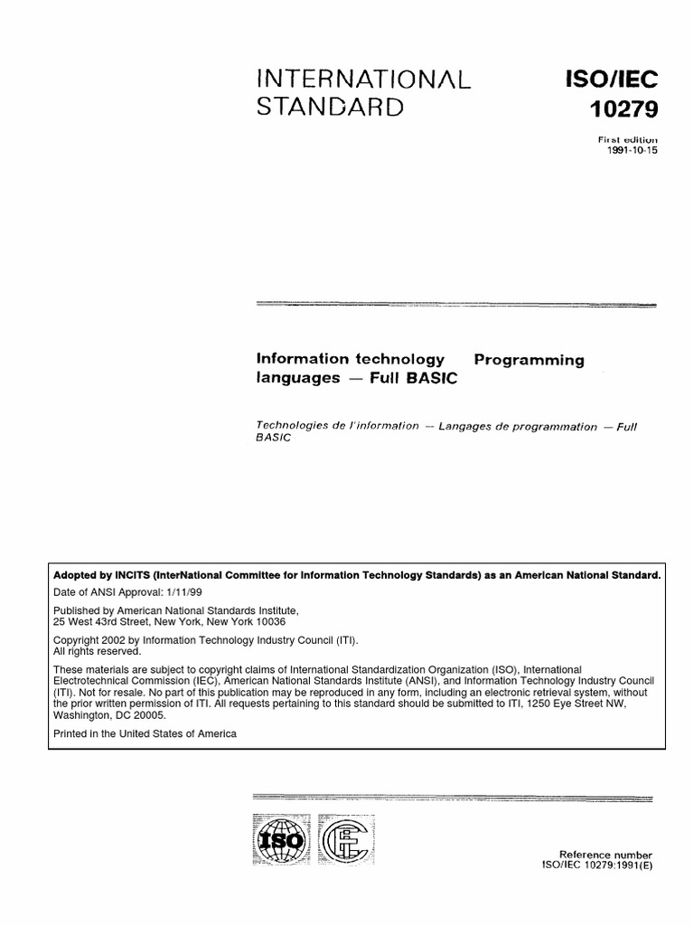 Ansi Incits-Iso-Iec 10279-1991 | PDF