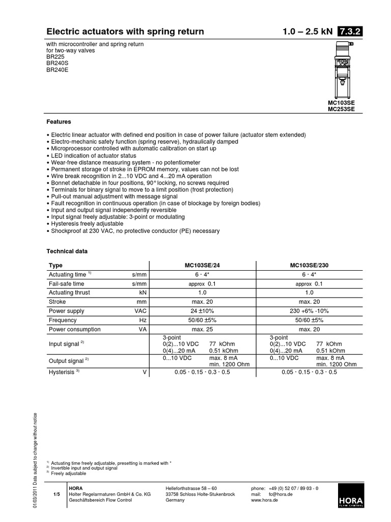 1923 Mc103se MC253 En.... | PDF | Alternating Current | Actuator