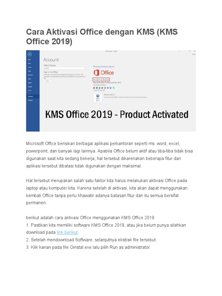 Cara Aktivasi Office Dengan KMS | PDF | Komputer