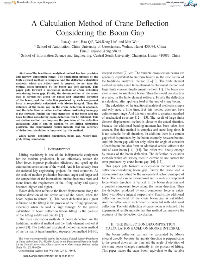 A Calculation Deflection The Boom | PDF | Technology & Engineering