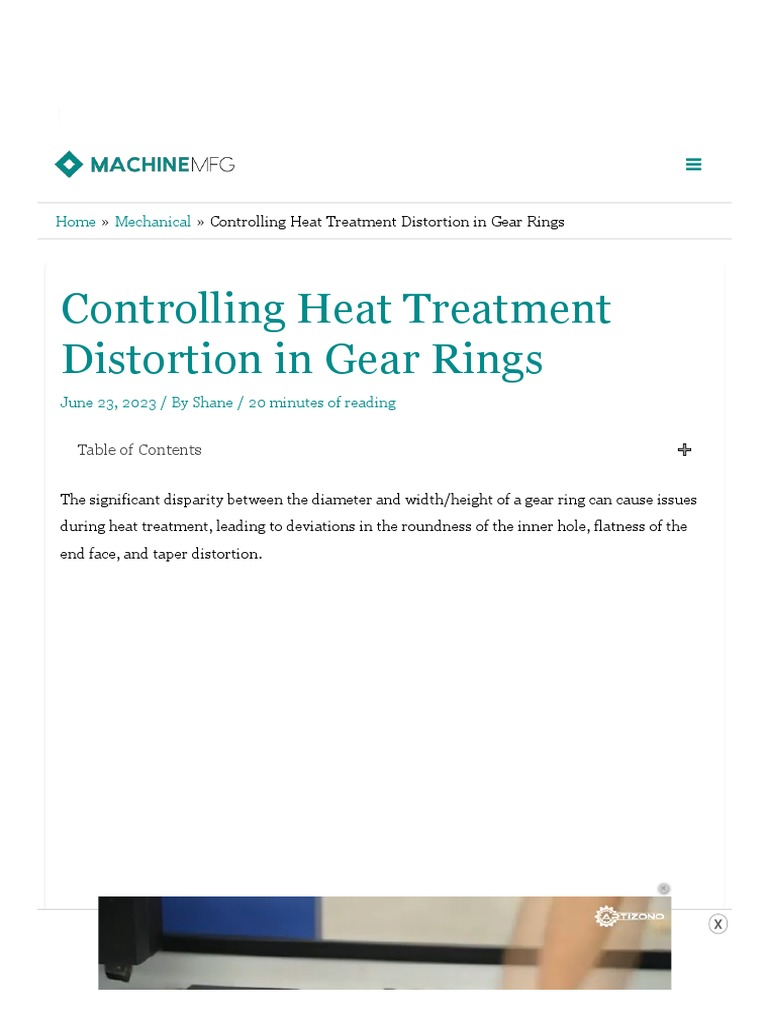 Controlling Heat Treatment Distortion in Gear Rings - MachineMfg | PDF | Heat Treating ...