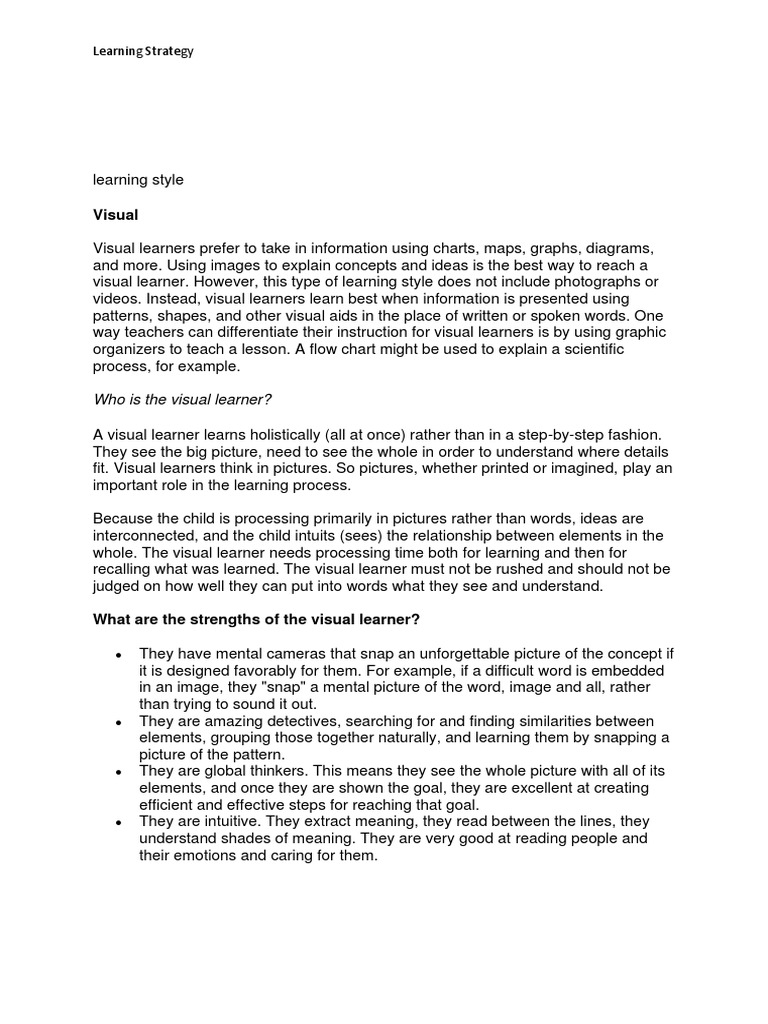 Activity 6 - Summative Visual Learning Strategies | PDF Activity 6 - Summative Visual Learning Strategies | PDF