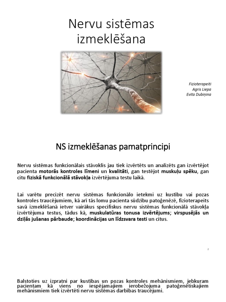 Nervu Sistem Izmek Fiz Pam 2020 2021 | PDF