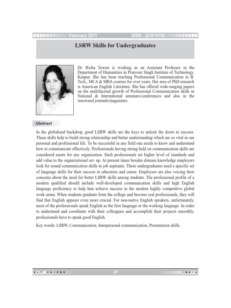 3 LSRW | PDF | Reading Comprehension | English Language 3 LSRW | PDF | Reading Comprehension | English Language