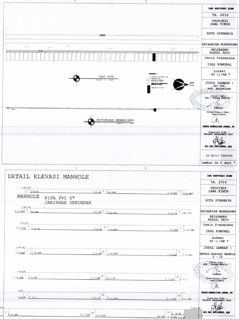 As Built Drawing Ipal Ngagelrejo | PDF
