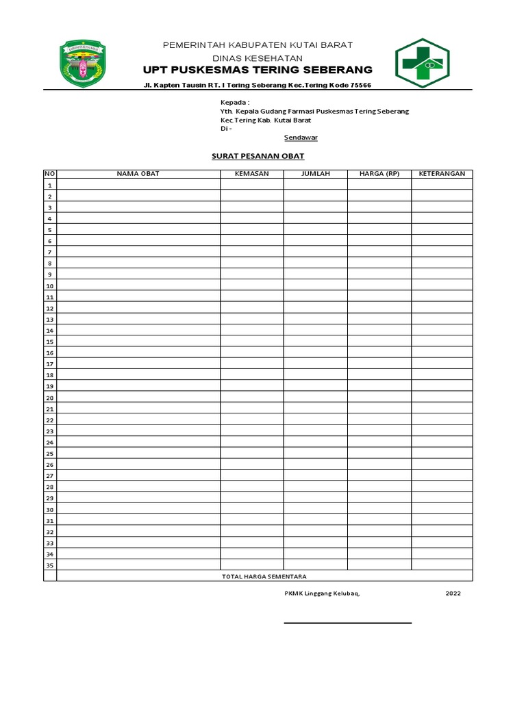 Form Permintaan Obat Pdf