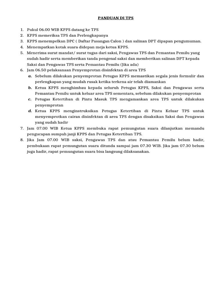 Panduan Di TPS | PDF