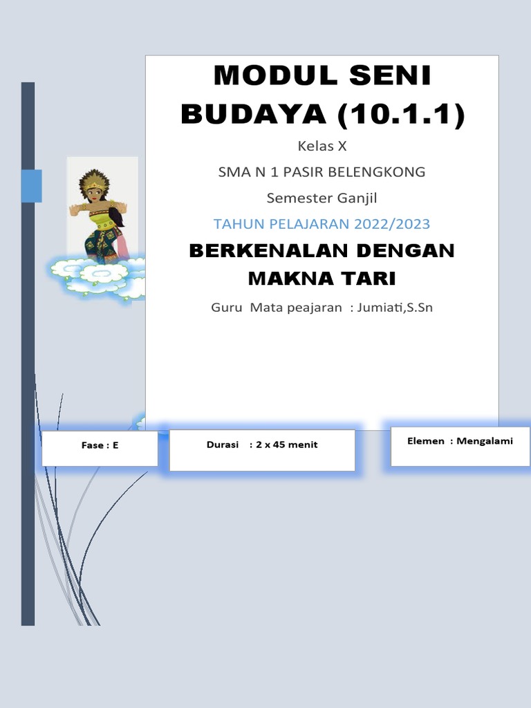 Modul Ajar Seni Budaya (Seni Tari) | PDF
