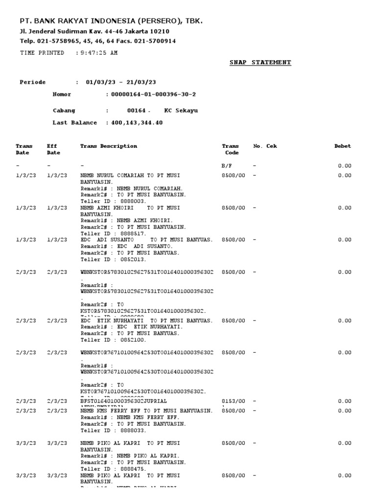 Periode 01/03/23 - 21/03/23 00000164-01-000396-30-2 Cabang 00164 - KC ...