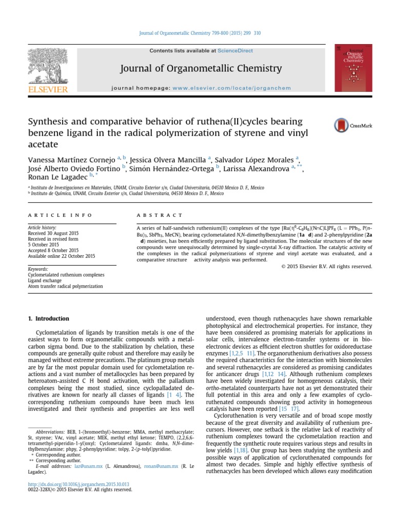 Journal of Organometallic Chemistry | PDF | Science & Mathematics